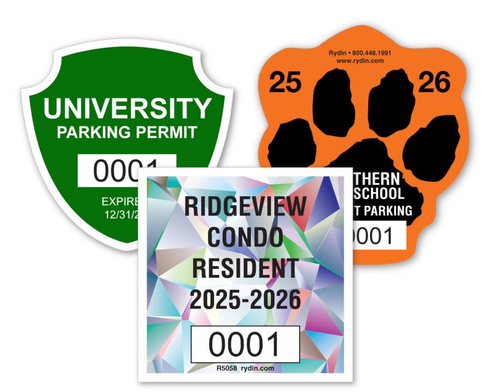 Decals - Custom Printed Parking Permit Decals - Stock Decals
